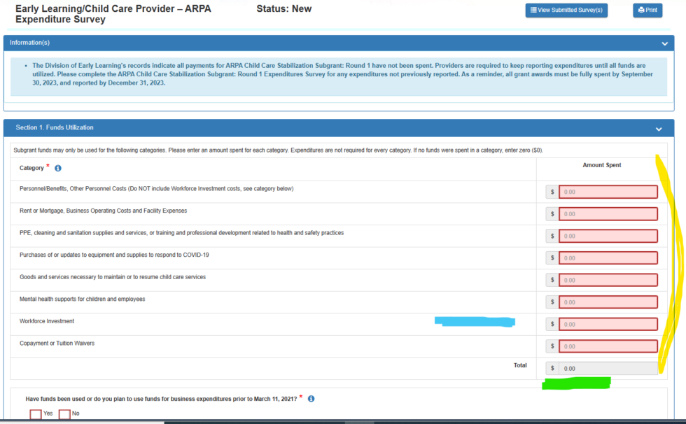 ARPA Round 1 – NEEDS FIXING | Early Learning Coalition of the Emerald Coast